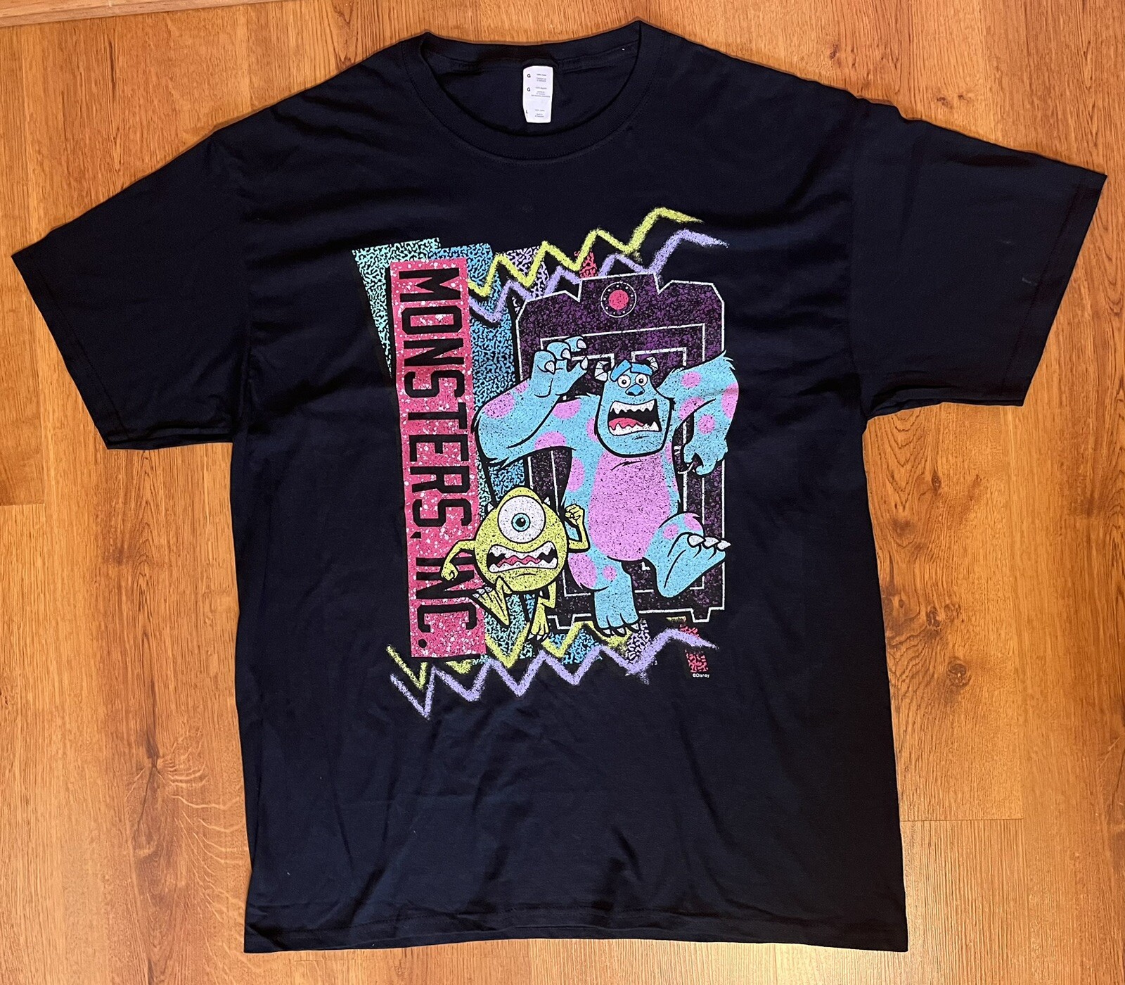T Shirt Monster’s Inc Pixar Mike Sully Black Unisex L - Gem