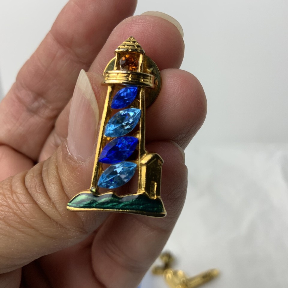 Lighthouse Pins and Brooch Lot of 4 Gold Tone Jewelry | eBay