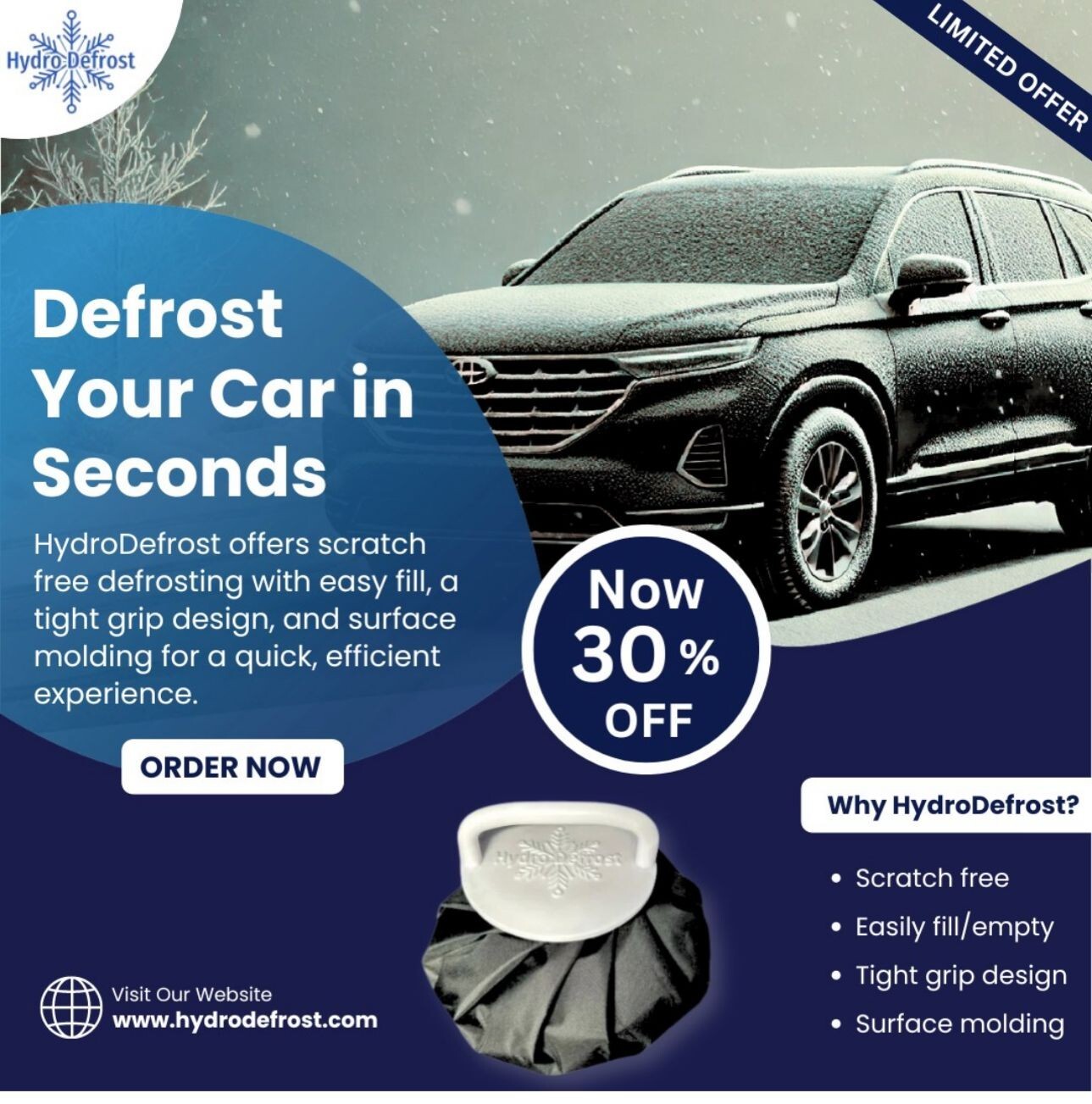 HydroDefrost 2.0 Windshield Defroster & Ice Remover | Fast De-Icing ...