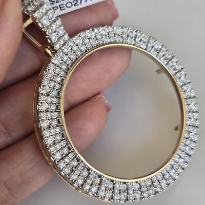 Real Diamond 14k solid gold 50 pesos centenario Coin Bezel Frame ...