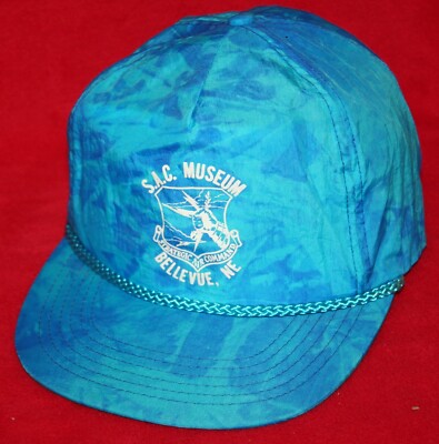 Vintage 80s / 90s STRATEGIC AIR COMMAND SAC Museum Blue Tie Dye Trucker ...