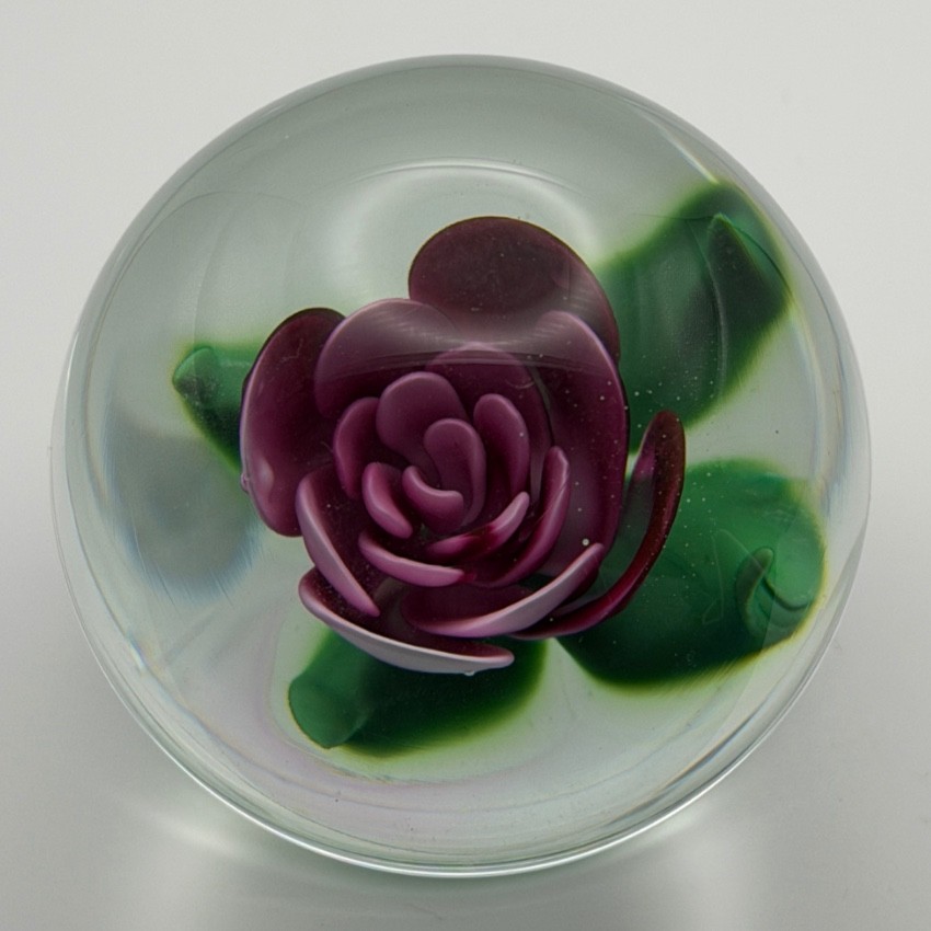 Robert Grablow (Attributed) Crimp Rose Glass Paperweight | eBay