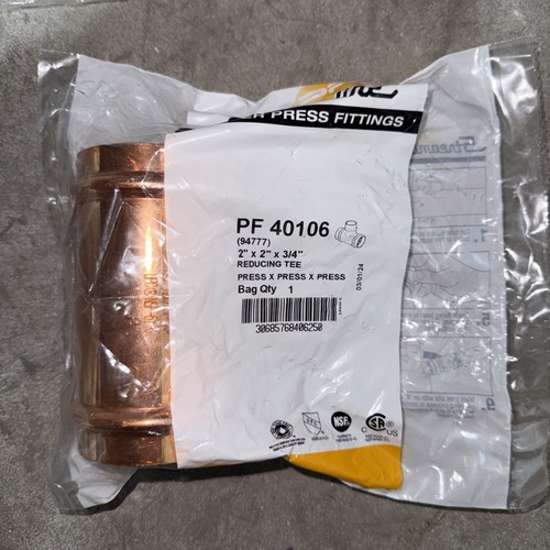 Streamline Copper ProPress 2" x 2" x 3/4" Reducing Tee Fitting | eBay