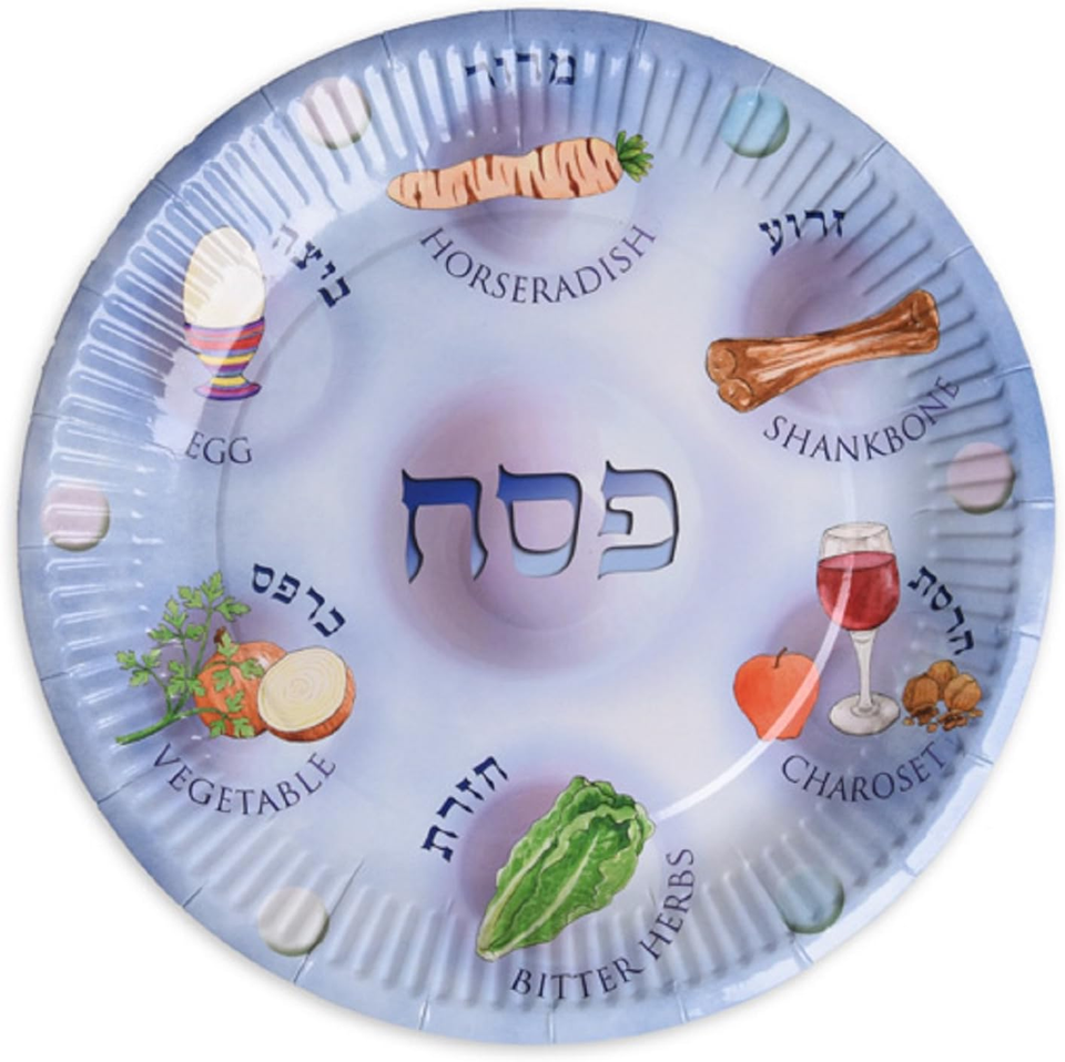 Passover Paper Seder Plates, 9 Inch Disposable Pesach Plate for Kids ...