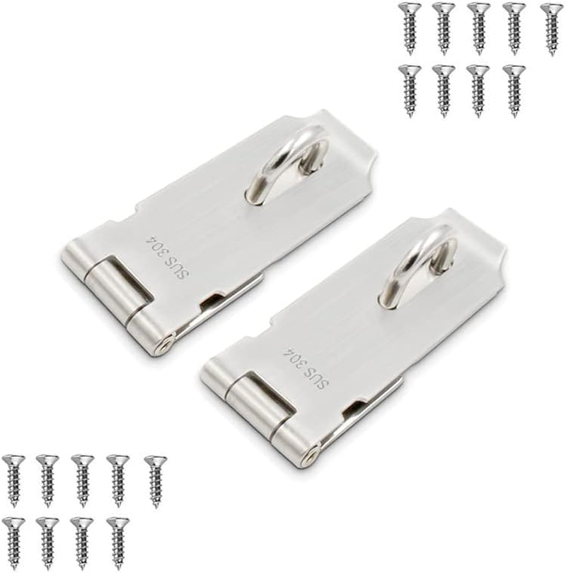 Door Hasp Padlock Latch, 4 Inch Stainless Steel Safety Clasp Hasp Lock ...