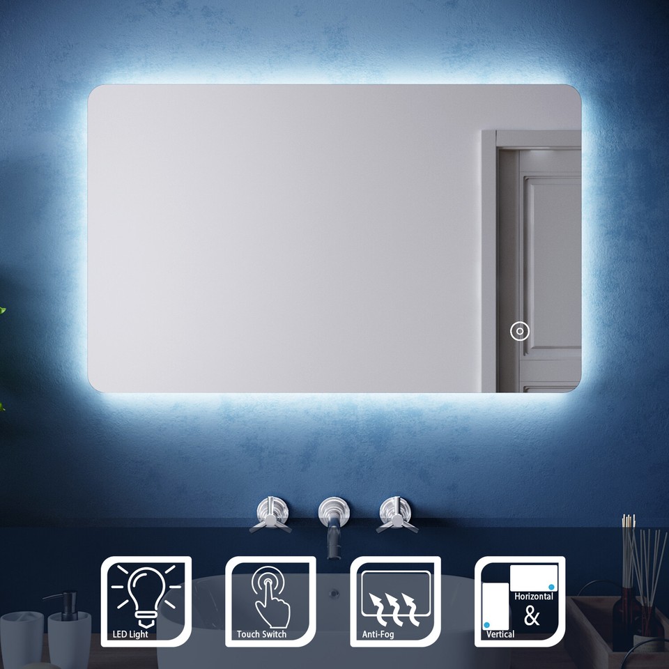 Illuminated LED Bathroom Mirror Touch/Infrared Sensor/Button Switch ...