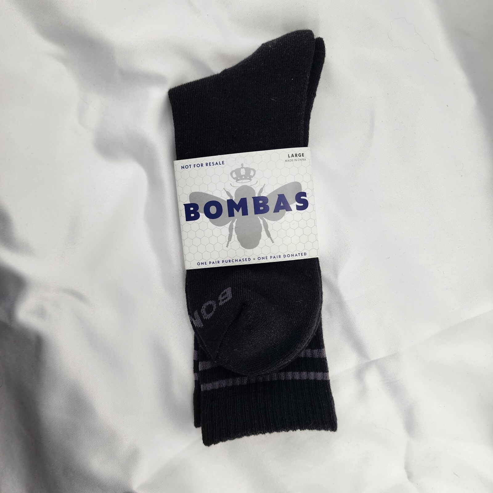Bombas Socks Mens Large Crew Black Bee | eBay