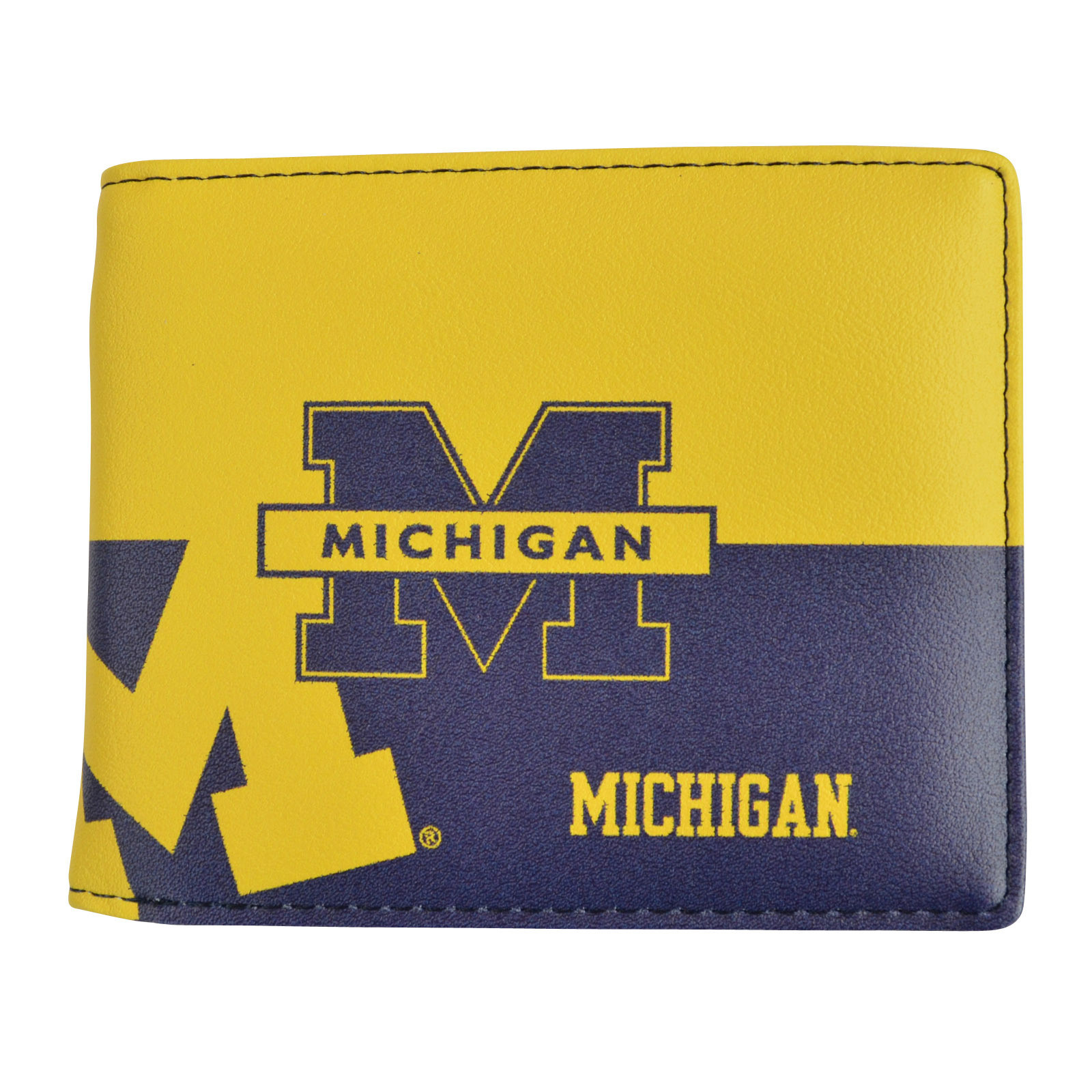 New Synthetic Leather Graphic Logo Bi-Fold Wallet - NCAA Michigan ...