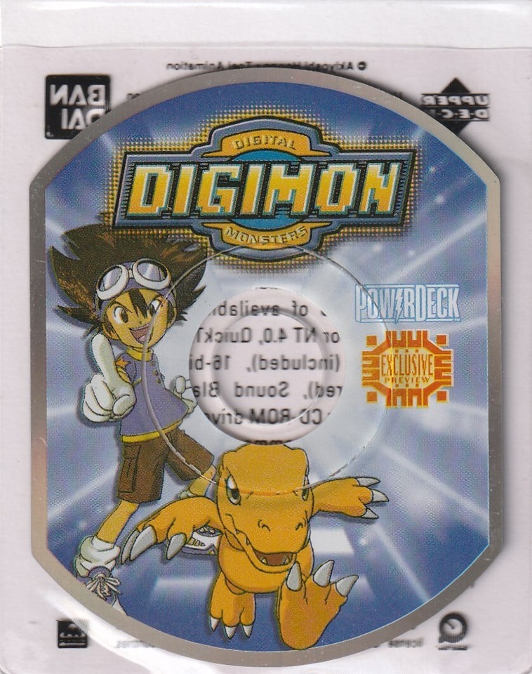 1999 Bandai Upper Deck DIGIMON Digital Monsters PowerDeck CD ROM and ...