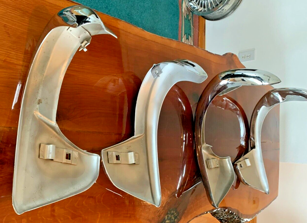 1955 CHEVY BUMPER GUARDS ACCESSORY WING TIPS FRONT & REAR NOS | eBay