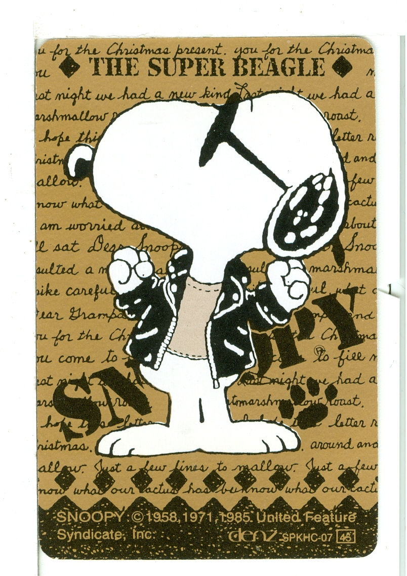 Single Playing Card Charles Schulz Art, Peanuts, "Snoopy" SC-8-17 A | eBay