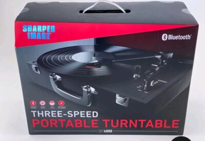 Sharper Image Portable Wireless Bluetooth Turntable Record Player with ...