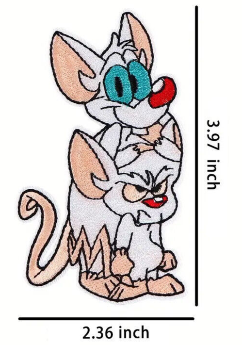 PINKY & The BRAIN - Animaniacs Cartoon Embroidered Iron On Patch NEW ...