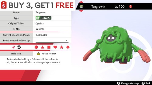 Shiny Tangrowth Pokemon Sword and Shield Perfect IV 🚀 Fast Delivery 🚀 ...