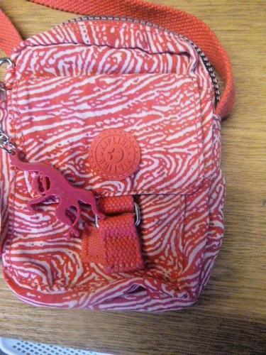 KIPLING RED & CREAM SMALL CROSS BODY BAG TRAVEL HOLIDAYS MONKEY & LONG ...