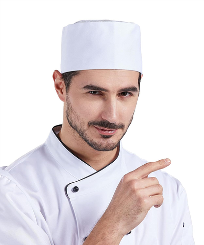 2Pcs Unisex Chef Hats for Men Women Chef Beanie with Breathable Mesh ...