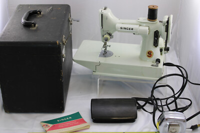 Singer - Model 221 - White Featherweight | eBay