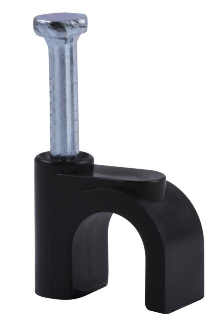 Hyper Tough Black Plastic Staples for 1/4 Diameter Coaxial Cable PK-25 ...