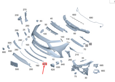MB CLS C257 FRONT BUMPER LOWER CENTER COVER TRIM A2578856304 ORIGINAL ...
