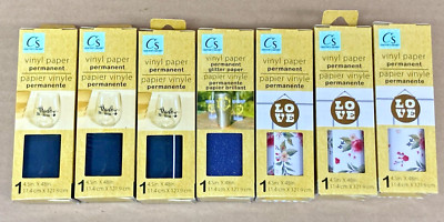 Lot Of 7 ~ CRAFTER'S SQUARE Permanent Vinyl Paper 4.5"x48" Black ...
