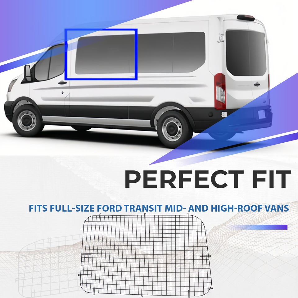 Van Window Safety Screens set for Ford Transit High & Mid Roof Sliding ...