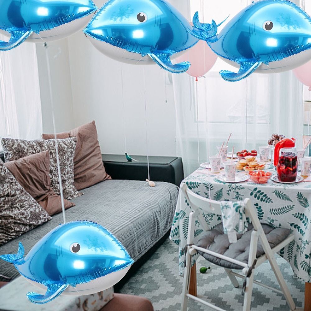 Foil 4D Whale Balloons Gaint Birthday Party Sea Animal Balloons Girls ...