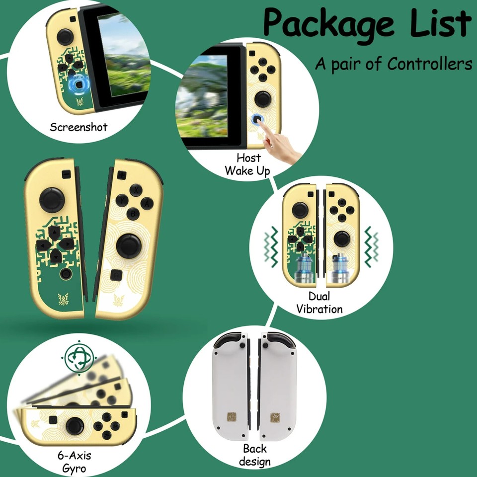 For Nintendo Switch Joy-Controller Wireless Gamepad Left+Right Joypad ...