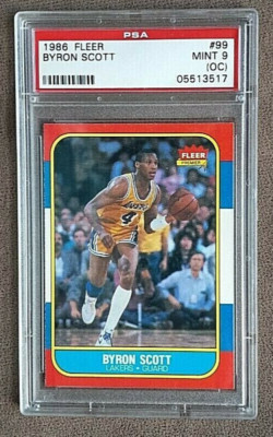 1986 Fleer Basketball Byron Scott Rookie Card #99 ~ PSA Graded Mint 9 ...