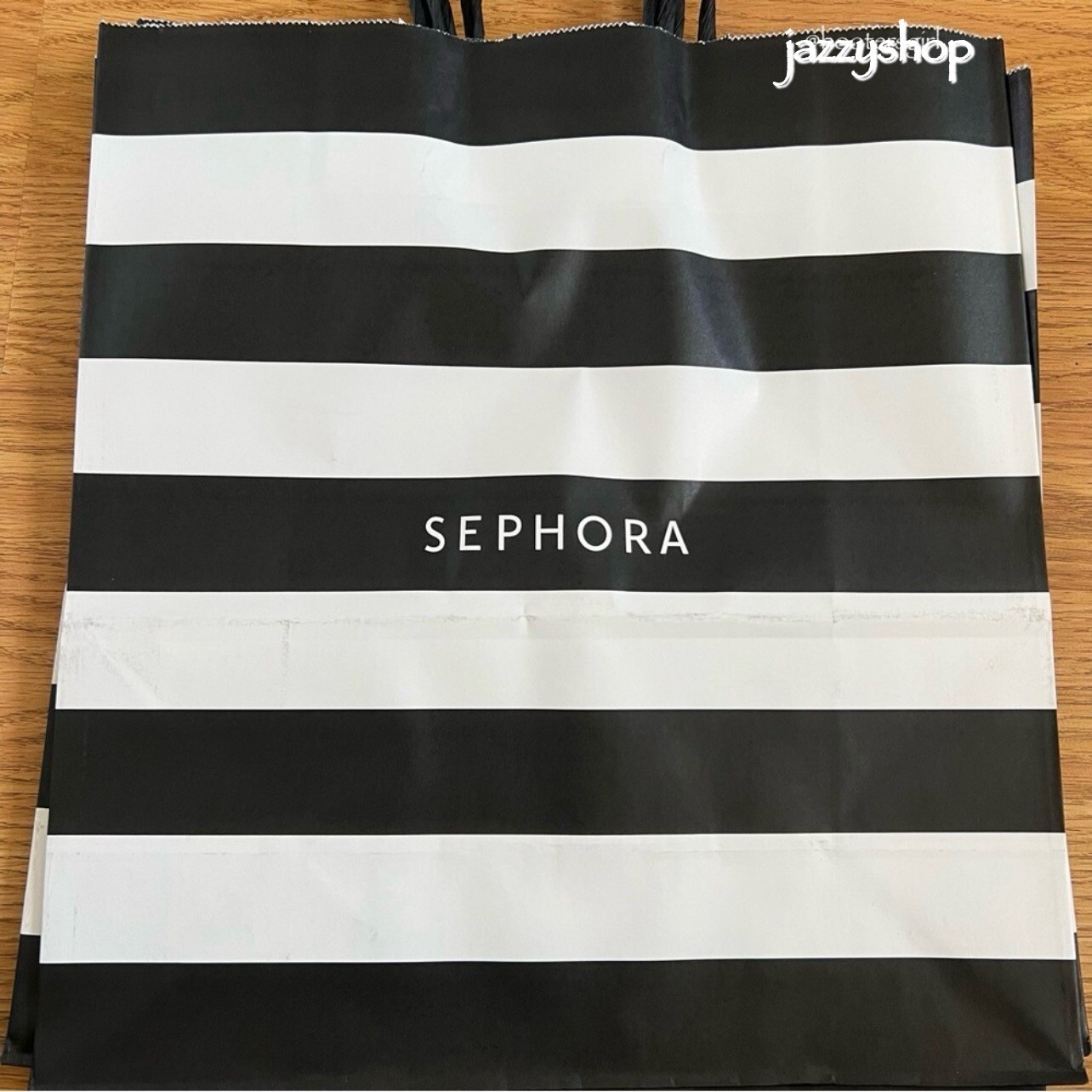 Set of 5 Large Sephora Black & White Stripe Bags w/ Corded Handles | eBay
