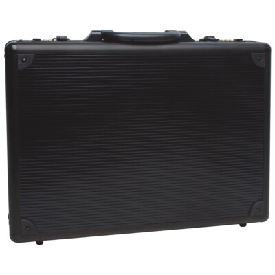 Briefcase with Lock Combination Anti-Theft Attache Black Aluminum SPC ...