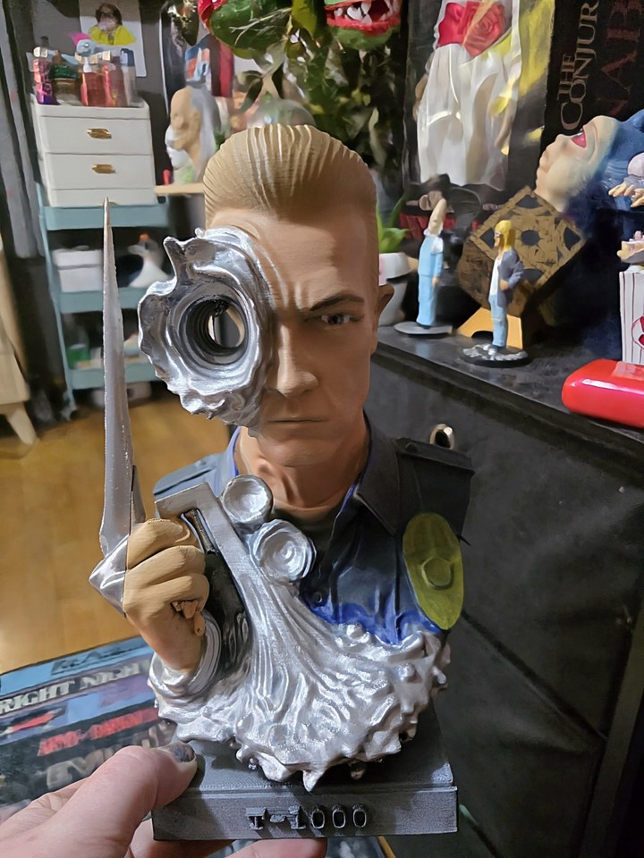 T-1000 TERMINATOR head Bust Figurine 80s Movie Sci Fye Horror ...