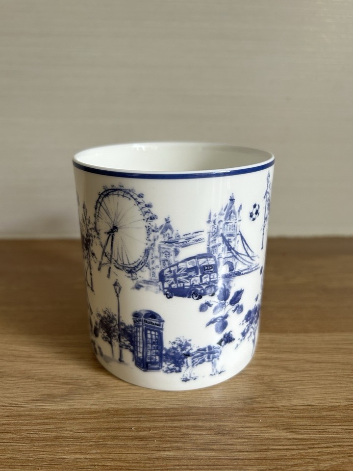 Marks & Spencer / M&S Home Fine Bone China Mug, Blue & White, London ...