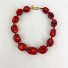Vintage Kenneth Lane Dyed Red Isididae Lamouroux Bamboo Coral Necklace ...