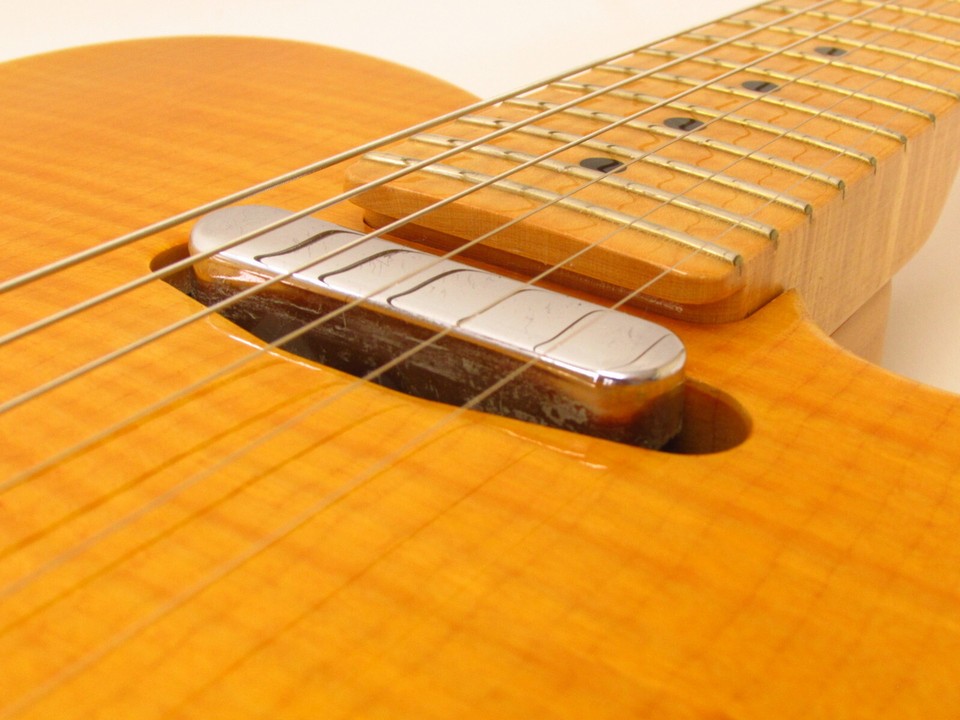 Fender Select Carved Maple Top Telecaster Amber 2012 Used Maple Neck w ...