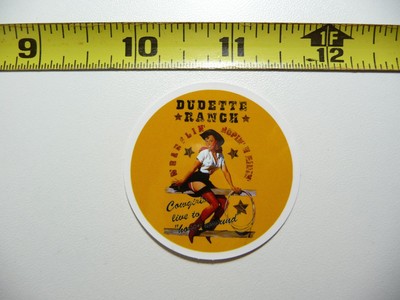 DUDETTE RANCH SEXY COWGIRL DECAL STICKER COUNTRY SOUTHWEST RODEO RANCH ...