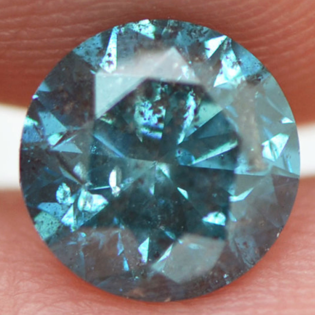 Blue Round Diamond Loose Fancy Color I1 Natural Enhanced Certified 1.79 ...