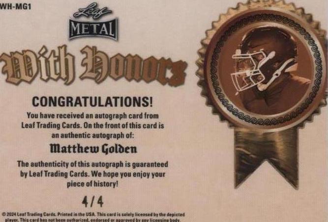Las mejores ofertas en 2024 Leaf Metal Matthew Golden #WH-MG1 | eBay