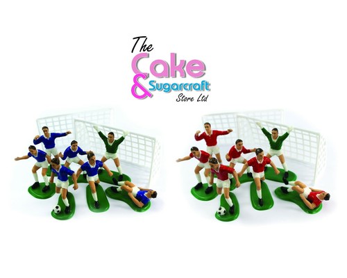 Footballers Red Blue, goal posts Football Cake toppers decorations ...