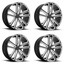 Set 4 24" DUB 1PC S255 Flex 24x10 Gloss Black Milled 6X135 Wheels 30mm ...