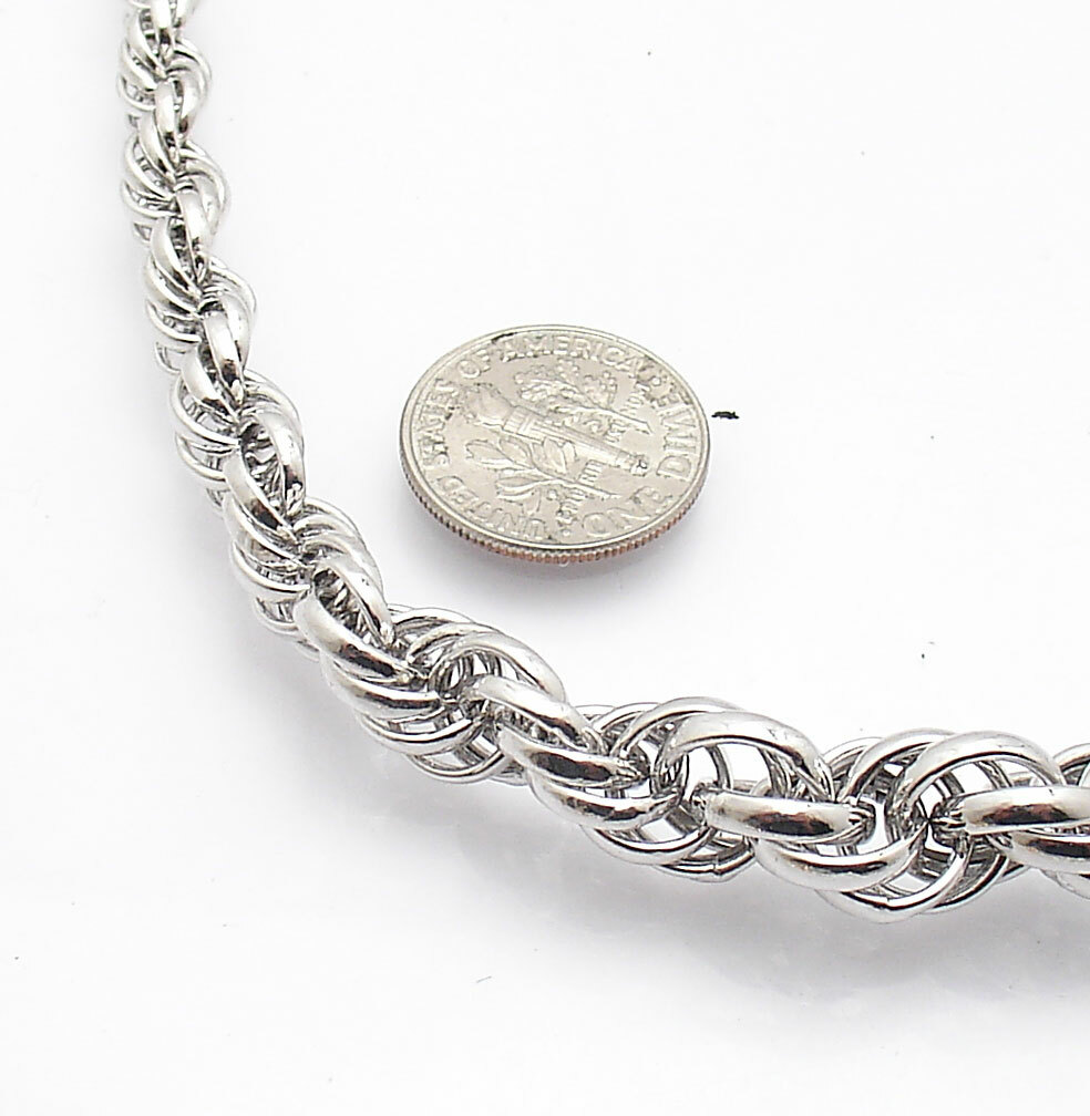 Technibond Graduated Twisted Rope Link Chain Necklace Platinum Clad ...