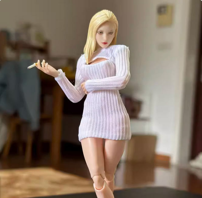 1/12 Female Soldier Clothes Sweater Dress Model for 6'' romankey Figma ...