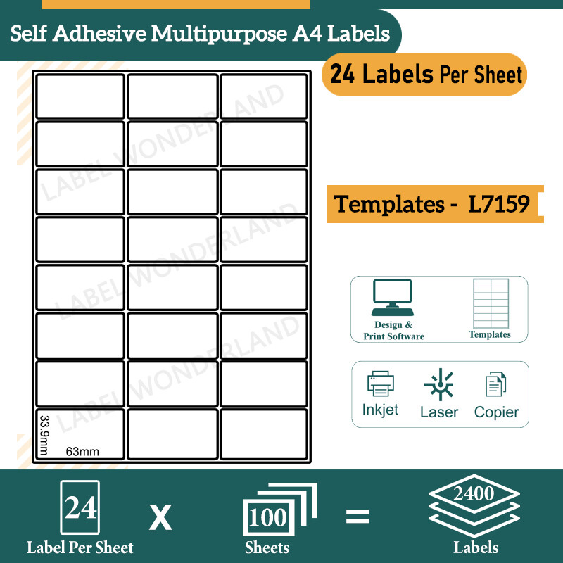 LABELS - SELF ADHESIVE STICKY WHITE A4 ADDRESS LABELS FOR INKJET LASER ...