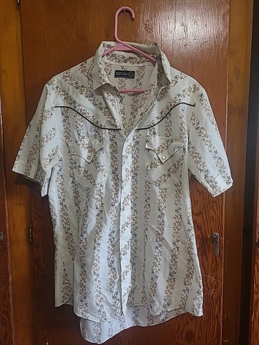 sheplers western shirt pearl snap 1980s Large Black Label | eBay