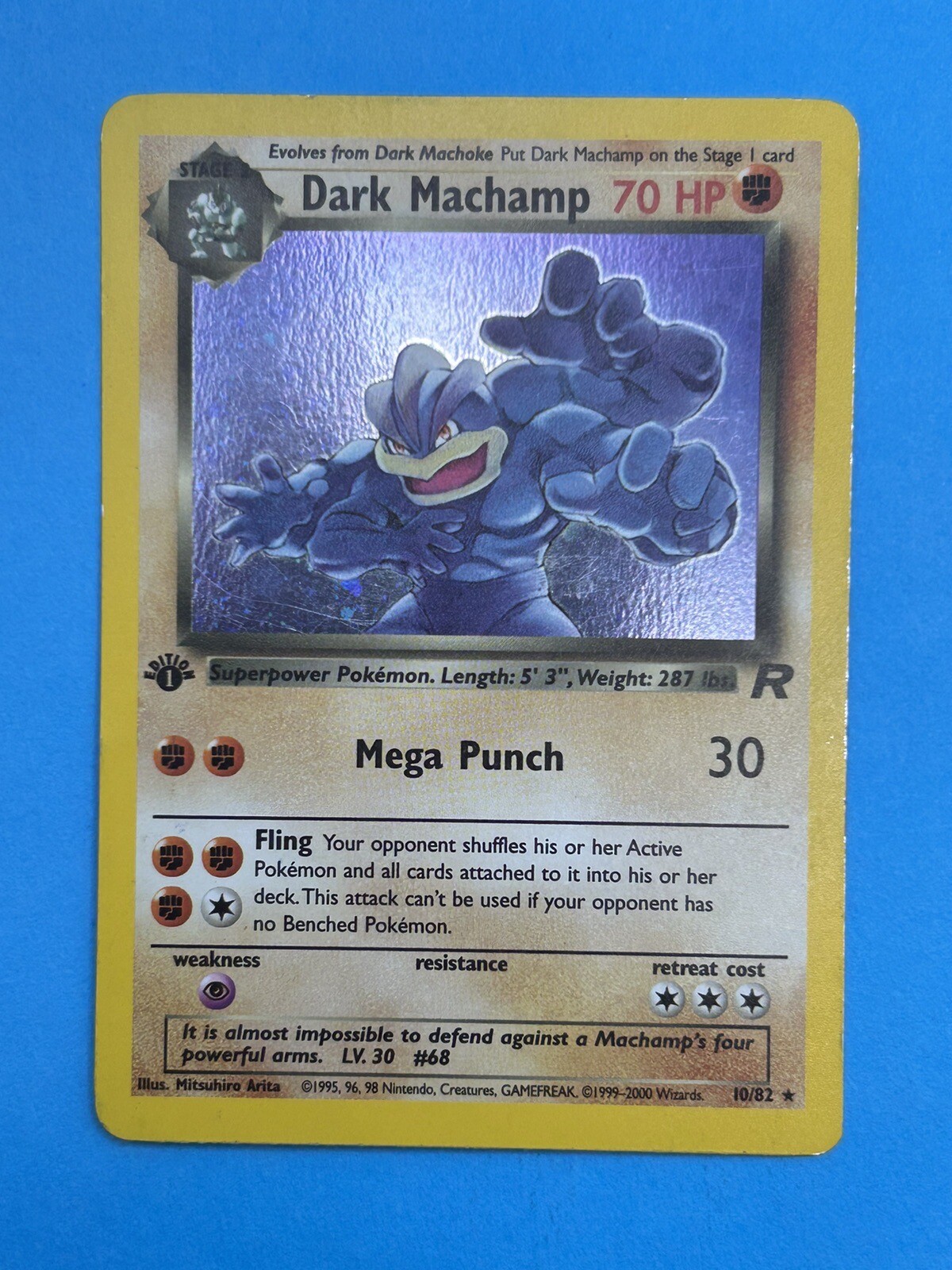 DARK MACHAMP Pokemon Card - WOTC - 1st Edition - Team Rocket - 10/82 ...