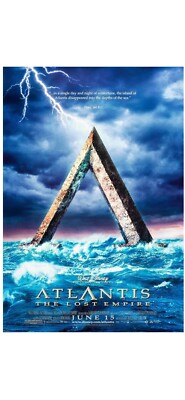 Atlantis The Lost Empire Disney Movie Film Poster 2001 Movie Theater ...