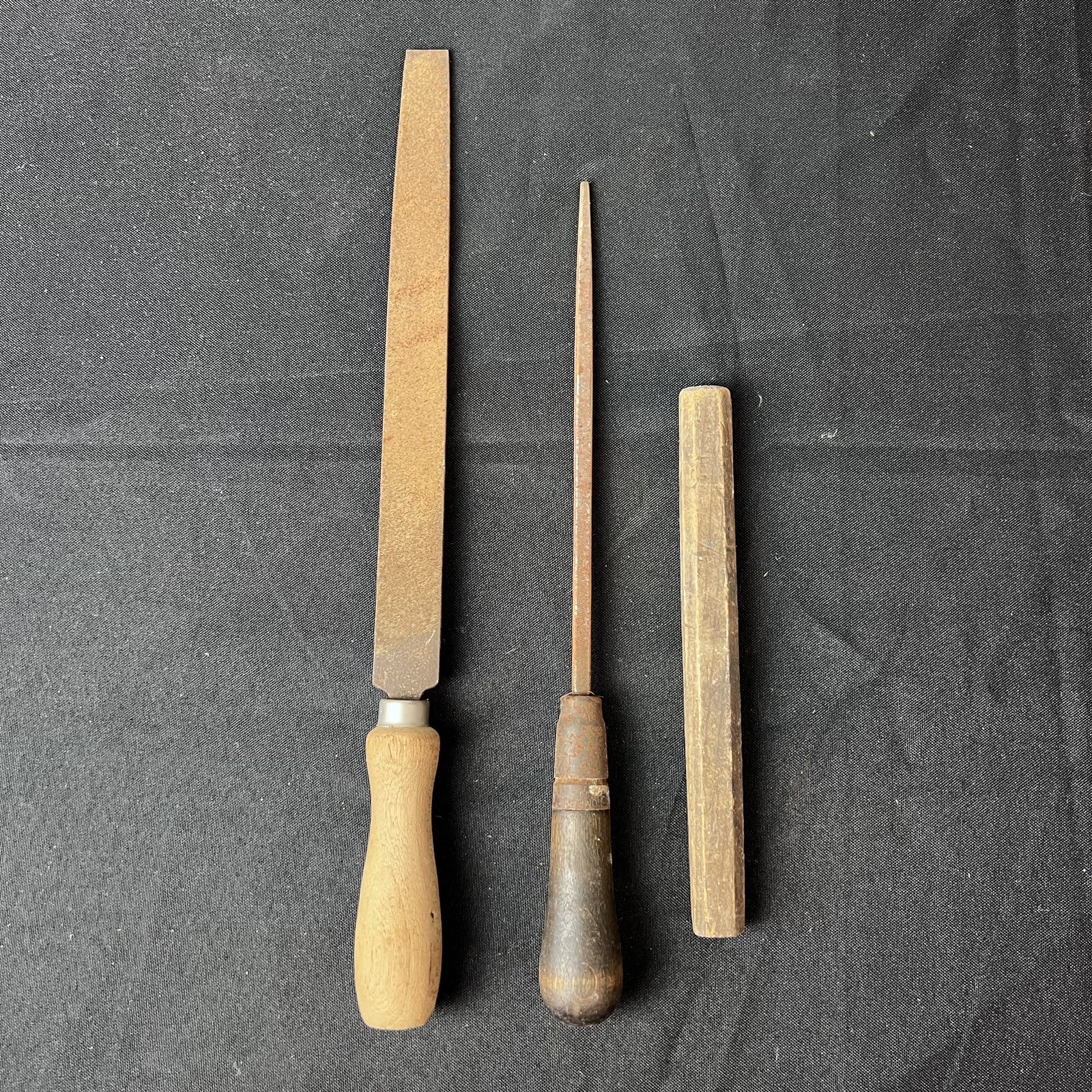 Antique Lot Of 2 Filing Filer Tool Steel Wooden Handles | eBay