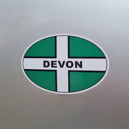 Devon Devonshire County Flag Oval Vinyl Sticker Decal For Car Helmet ...