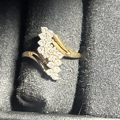14k yellow gold diamond Cluster ring size 7 pre owned | eBay
