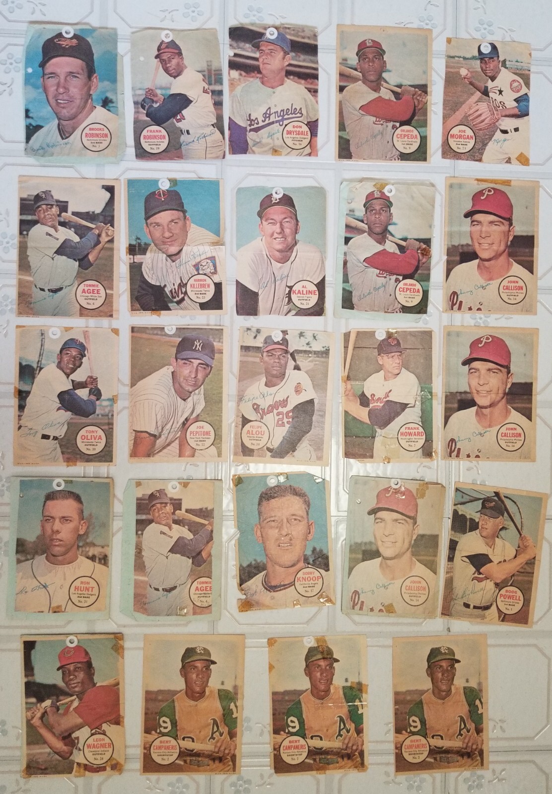 1967 Topps Baseball Posters Lot of 24 Mixed/Lower Grade w B+F Robinson ...