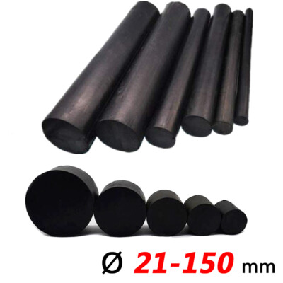Dia 21-150mm Black Solid Natural Rubber Round Rods Rod Materials 40-500 ...